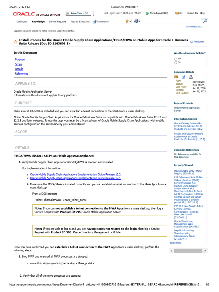 00install Process For The Oracle Mobile Supply Chain Applications-MSCA-MWA On Mobile Apps For ...