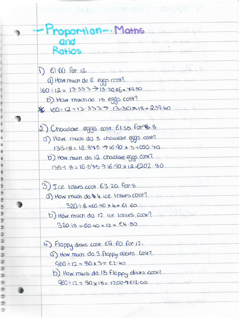 Proportion and Ratio. | PDF