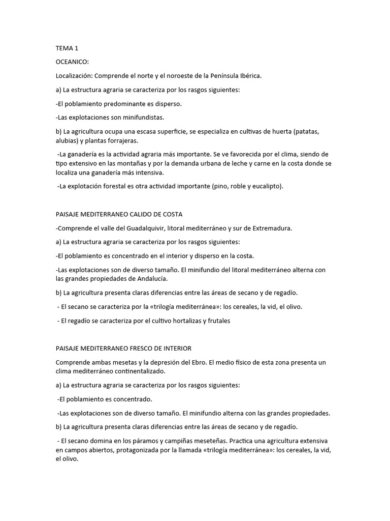 Tema 1 Geo | PDF | España | Turismo