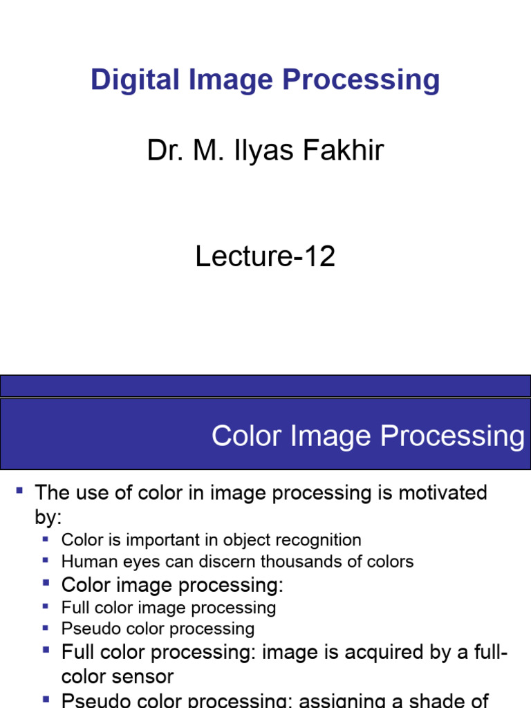 Lecture 12 | PDF | Color | Rgb Color Model
