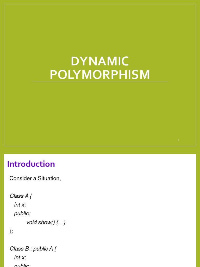 29-Dynamic Polymorphism-15-04-2024 | PDF | Pointer (Computer Programming) | Computer Programming