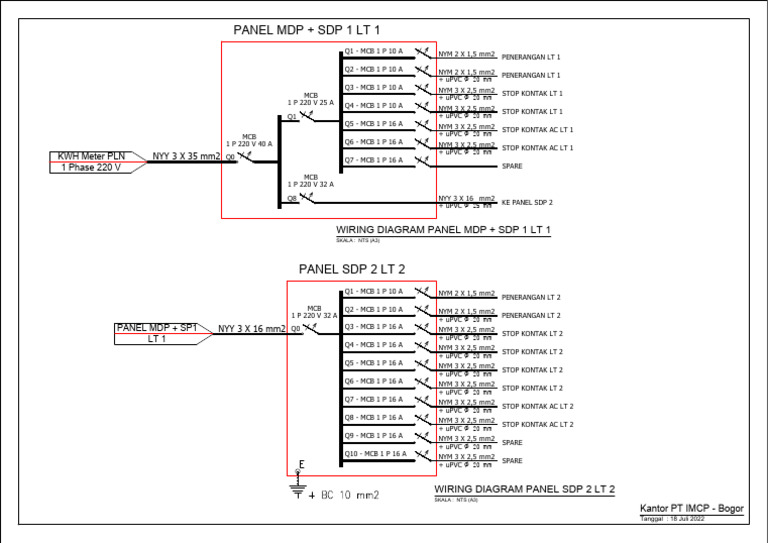 05.wiring Diagram Instalasi Listrik SDP1 Dan SDP2 Kantor IMCP | PDF | Technology & Engineering