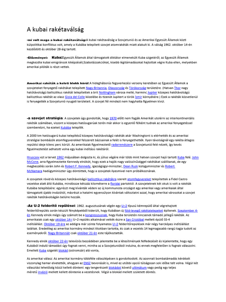A Kubai Rakétaválság | PDF