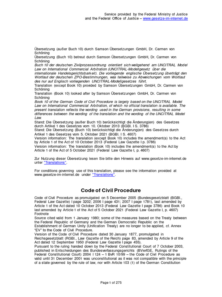 Englisch Zpo | PDF | Judicial Disqualification | Tort