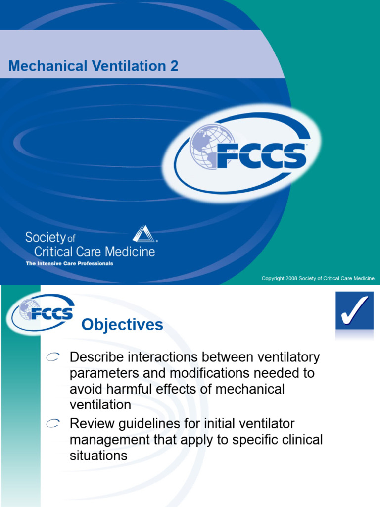 SCCM Mech Vent 2 | PDF | Breathing | Respiratory System