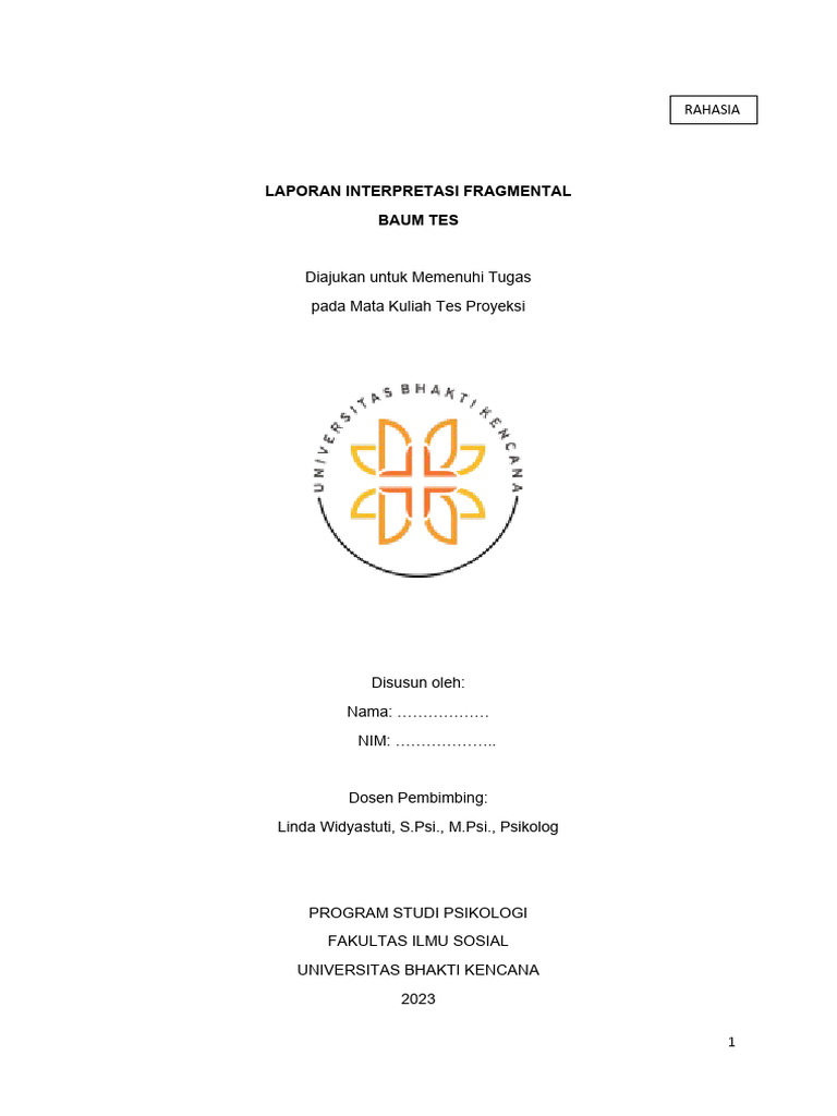 Interpretasi Tes Baum Fragmental 2023 | PDF