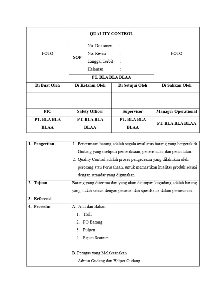 SOP QC (Kelompok 5) | PDF
