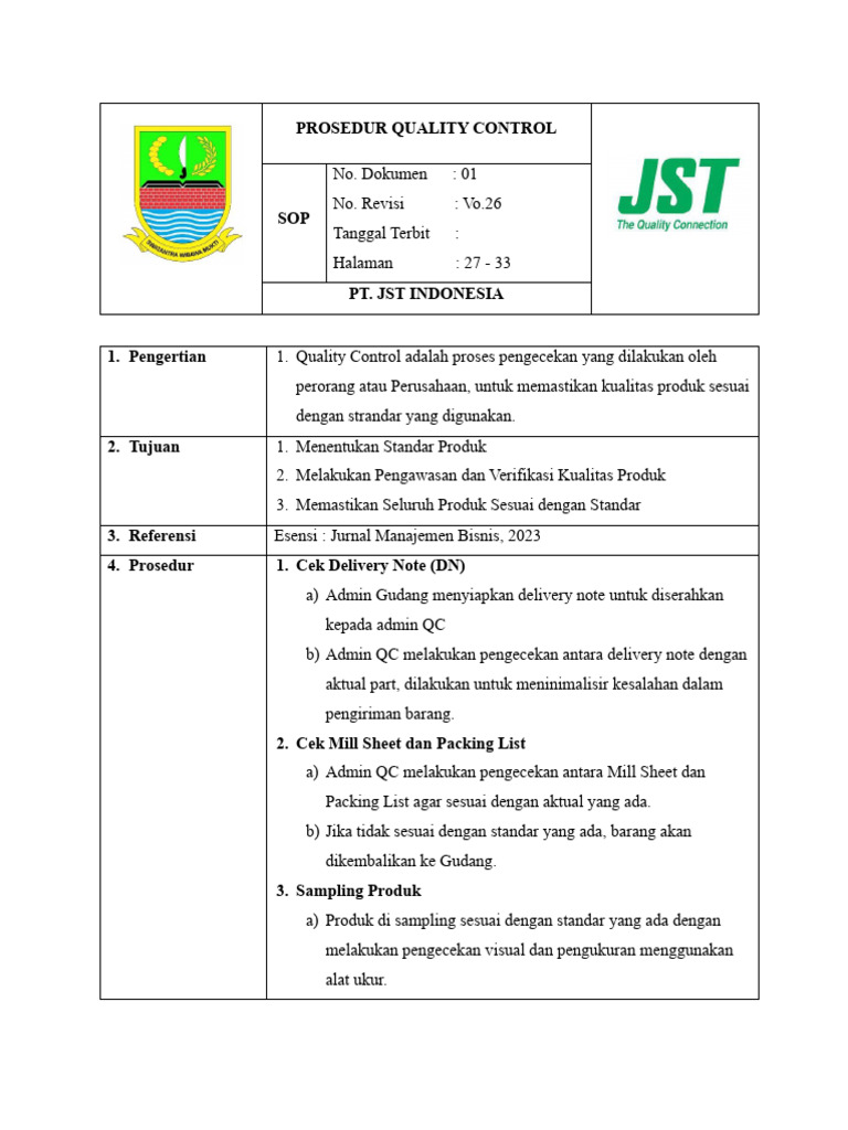 SOP QC (Kelompok 5) .3 | PDF