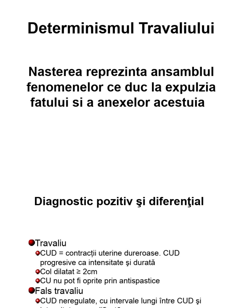 Determinismul Travaliului. Contractia Uterina. Mecanismul Nasterii in ...