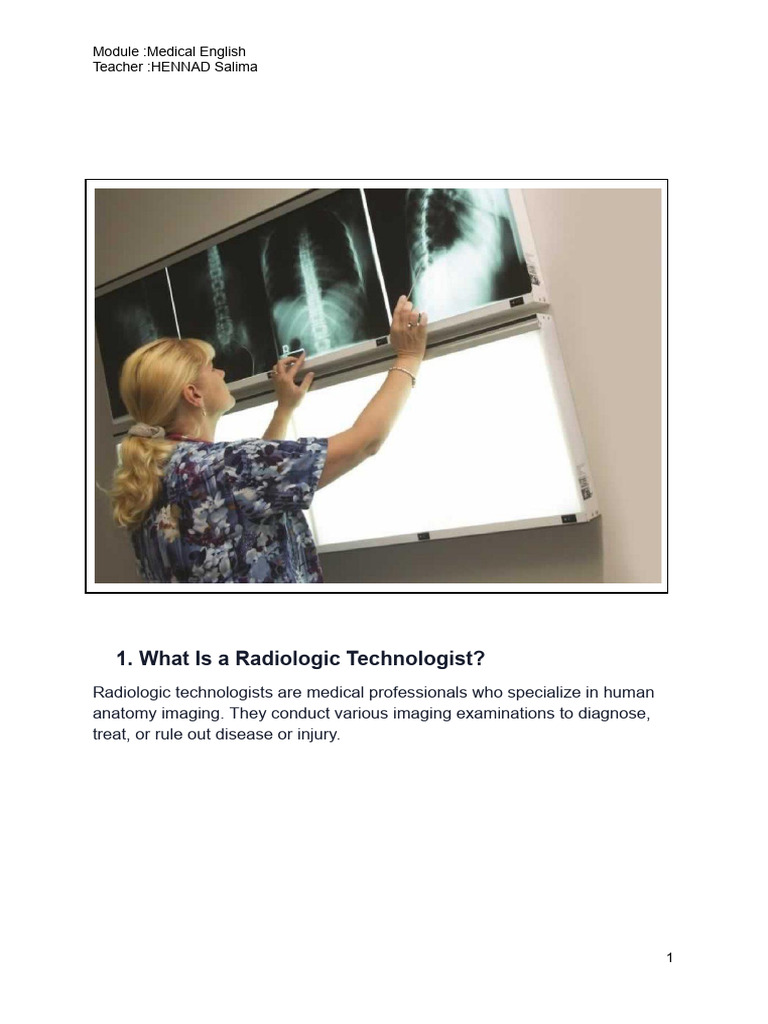 Radiologic Technologist | PDF | Medical Imaging | Radiology