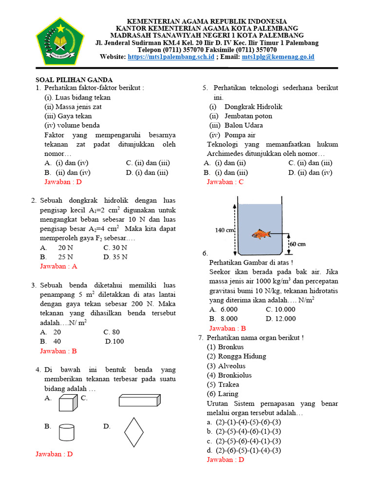 Soal Pas Ipa Kelas 8 Genap 2023-2024 | PDF
