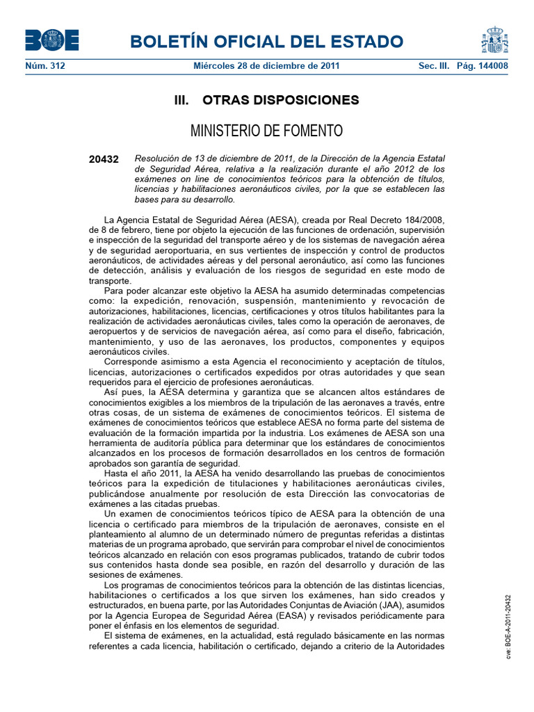 1 Boe-A-2011-20432 | PDF | Aviación