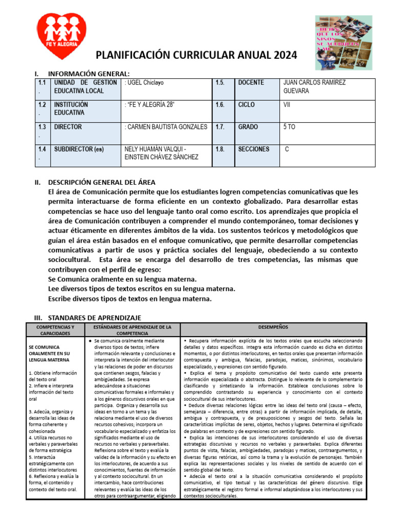 Programación Anual- Vii Ciclo- 2024 | PDF | Evaluación | Entorno natural