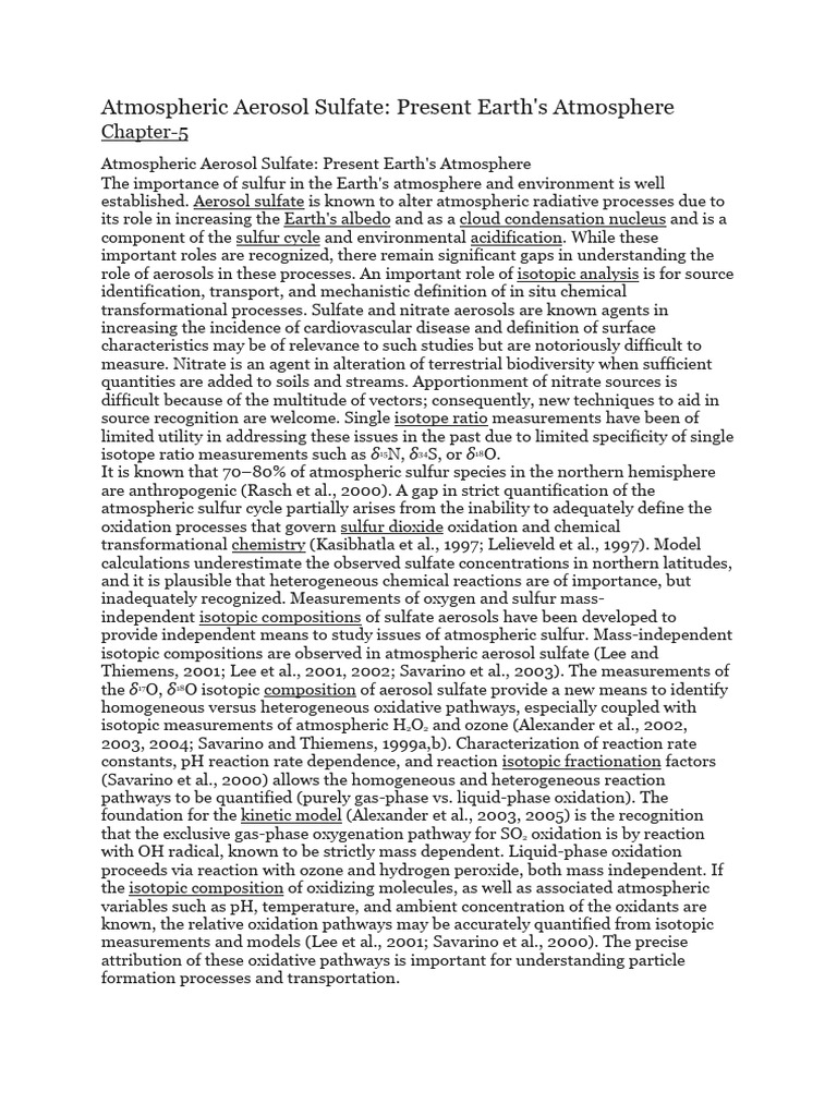 Chapter-5 Earth Environment | PDF | Chemical Reactions | Aerosol