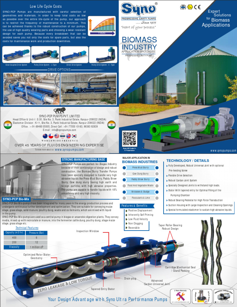 Syno PCP Biomass Application | PDF | Pump | Manure