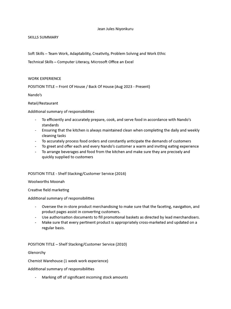 Resume - Additional Information | PDF