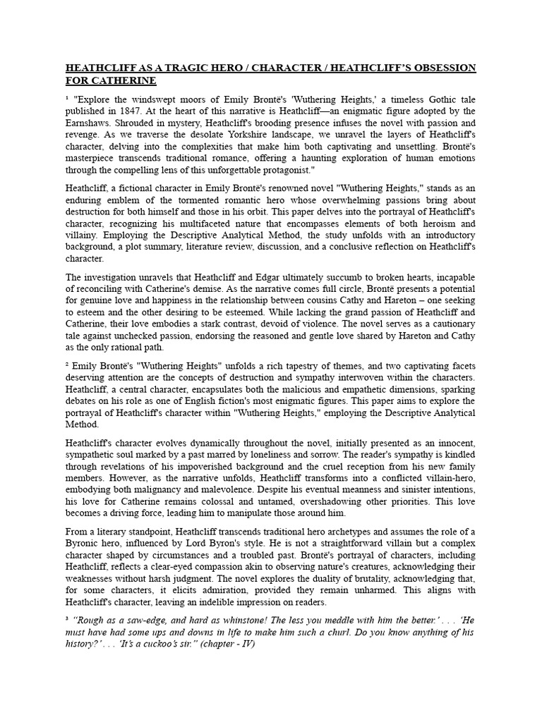 HEATHCLIFF WUTHERING HEIGHTS | Download Free PDF | Heathcliff ...