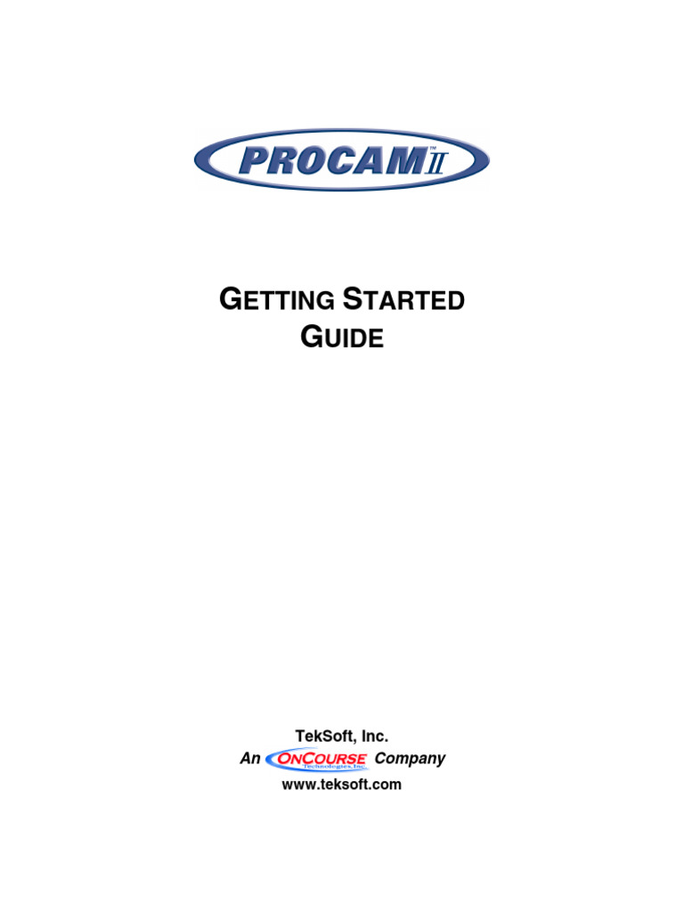 ProCAM II Getting Started Guide | PDF | Window (Computing) | Button (Computing)