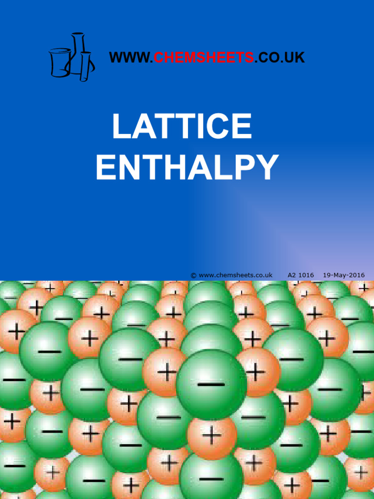 Chemsheets A2 1016 Lattice Enthalpy 2 | PDF | Ionic Bonding | Physical ...
