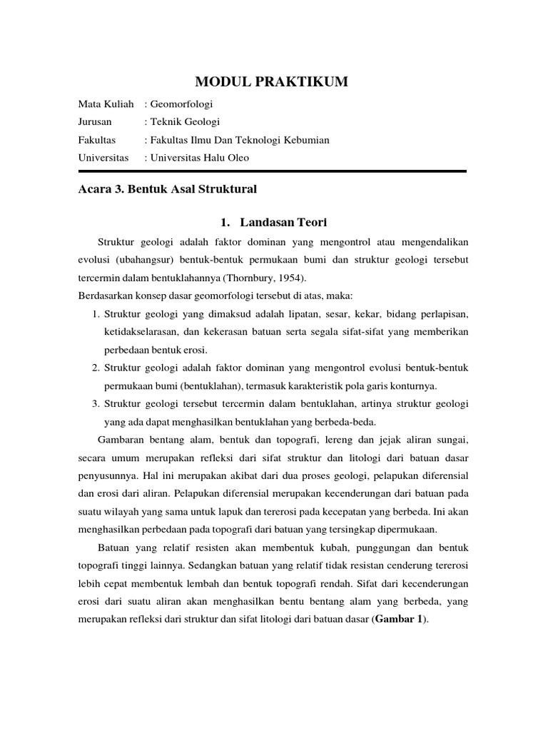 Modul Praktikum Geomorfologi Acara 3 | PDF