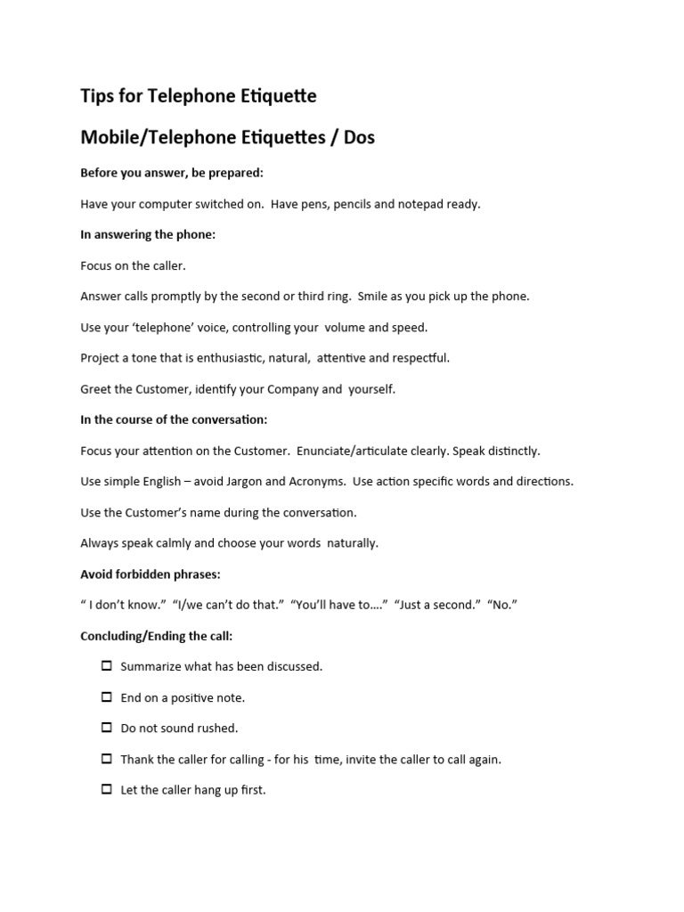 MOBILE ETIQUETTES Notes | Download Free PDF | Telephone | Mobile Phones
