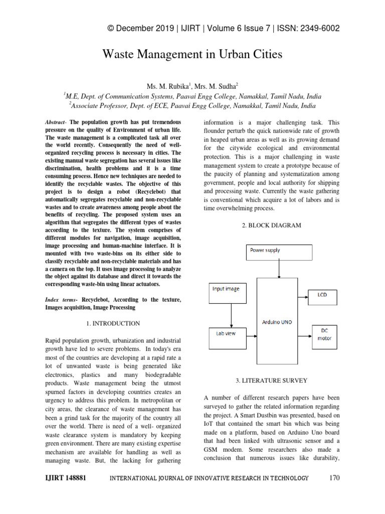 Waste Management in Urban Cities | PDF | Computing | Information Technology Waste Management in Urban Cities | PDF | Computing | Information Technology