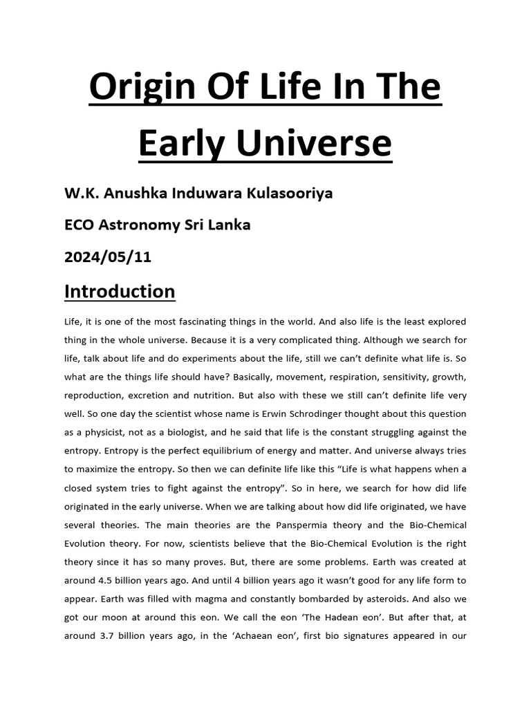 Origin of Life in The Early Universe12 | PDF | Rna | Dna