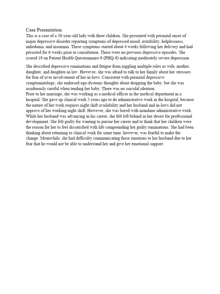 Case Presentation IPT | PDF | Self-Improvement