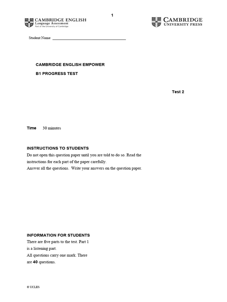 Unit 2 Progress Test Do | PDF