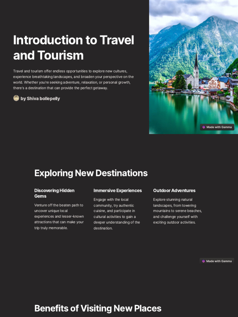 Introduction To Travel and Tourism | PDF | Tourism | Sustainability