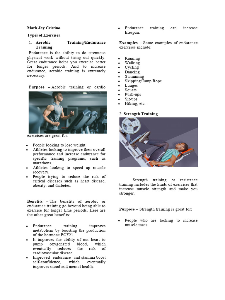 5 Main Types of Exercises | PDF | Strength Training | Aerobic Exercise