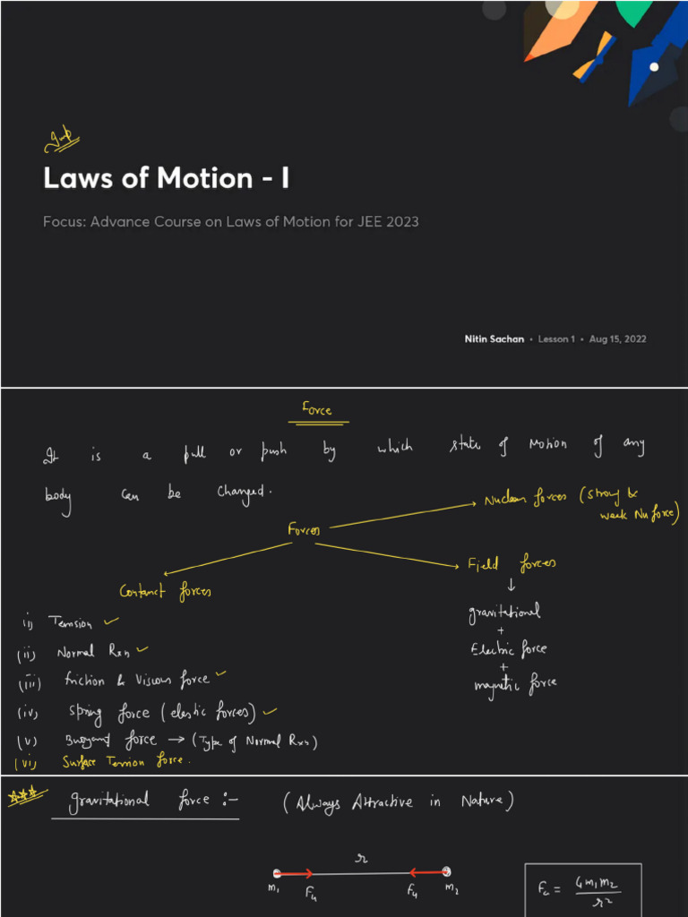Laws of Motion - I | PDF