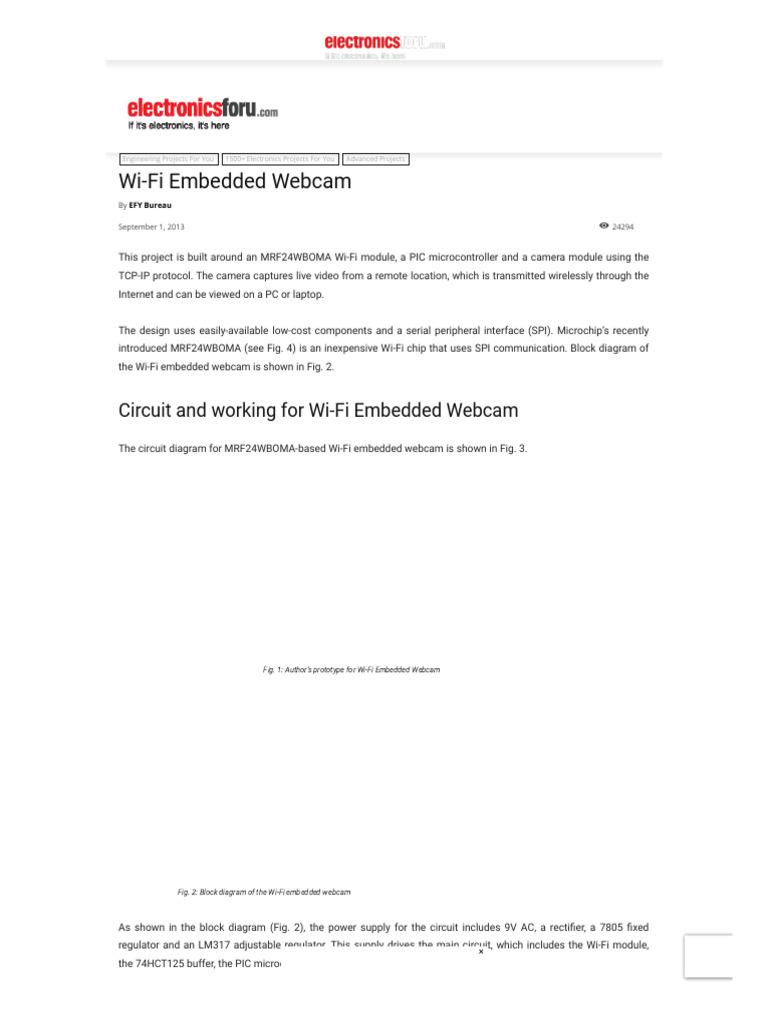 Wi-Fi Embedded Webcam - Full Electronics Project | PDF | Wi Fi | Ip Address