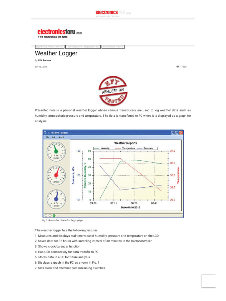 Weather Logger - Detailed Electronics Project With Source Code | PDF ...