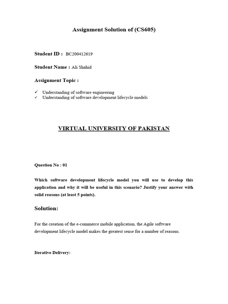 Assignment Solution of CS604 | PDF
