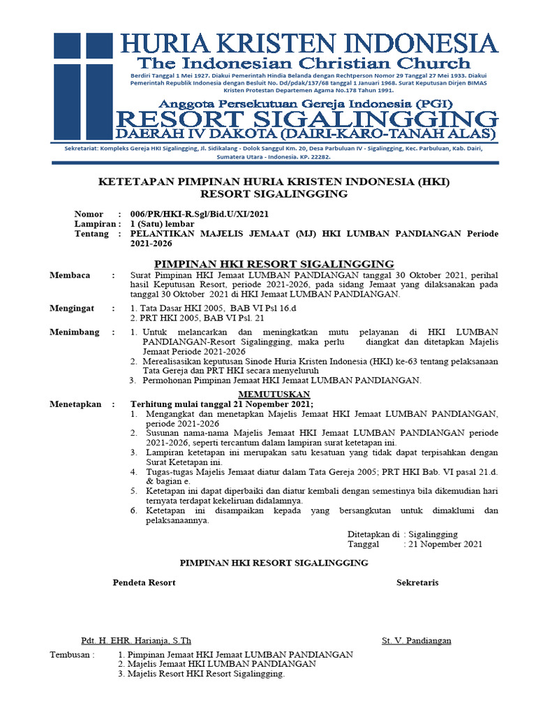 Pelantikan Majelis HKI 2021-2026 | PDF