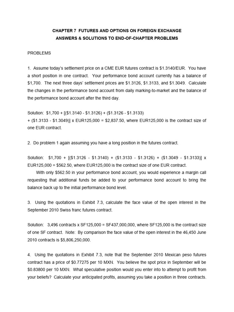 Chapter 7 - Solutions For Recommended End-Of-Chapter Problems | PDF | Futures Contract | Option ...