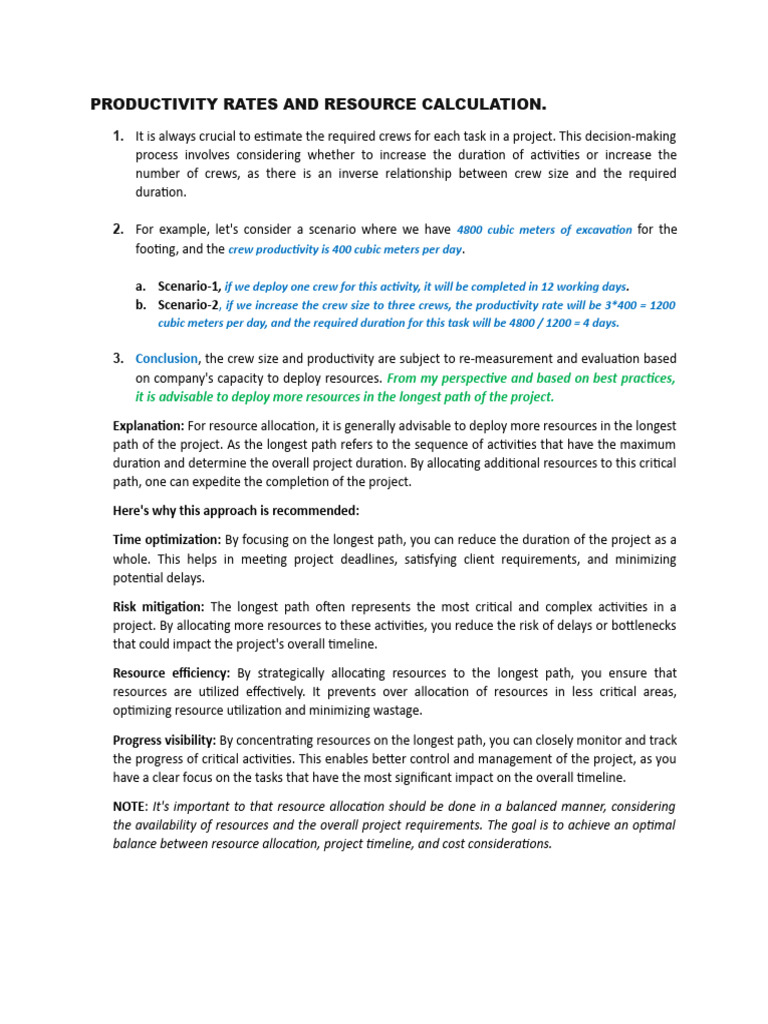 Productivity Rates & Duration | PDF | Risk | Microsoft Excel