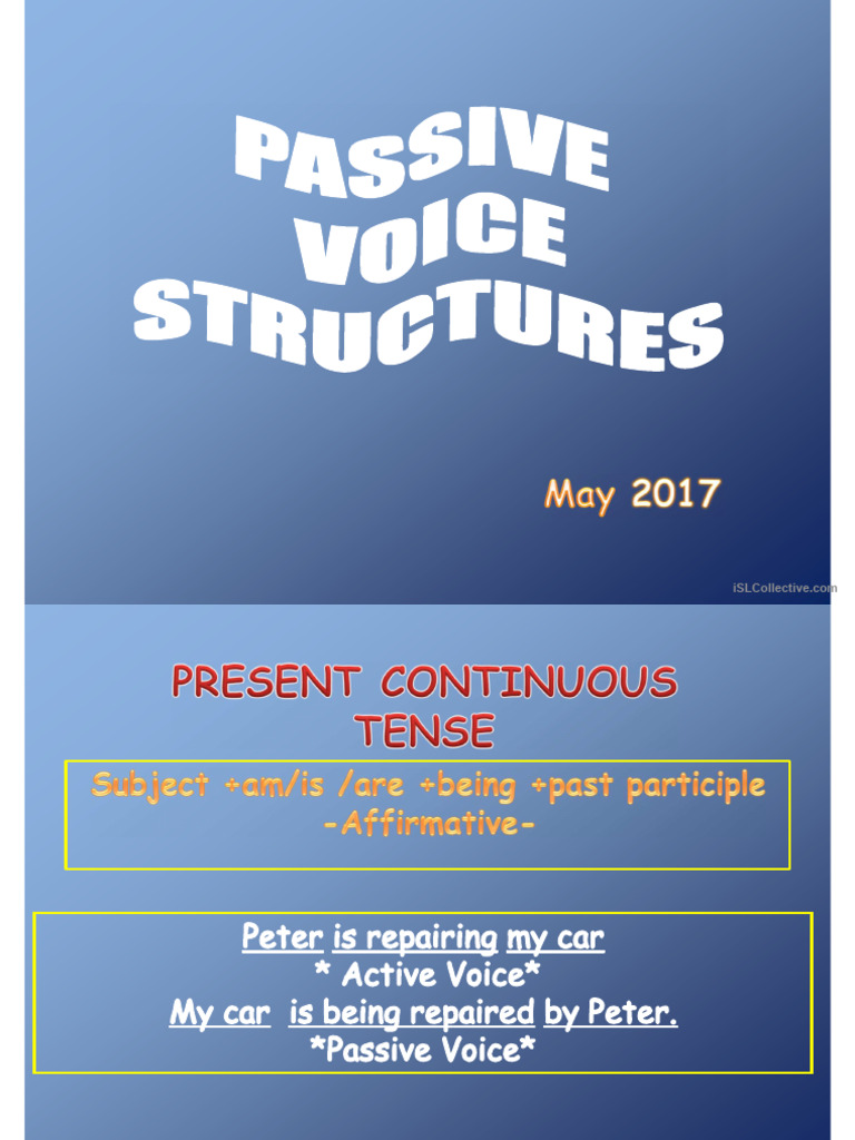 Passive Voice - 1-Structures May 2017 | PDF