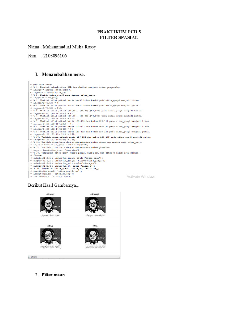 Muhammad Al Mulia Rossy - PRAKTIKUM PCD 5 | PDF | Komputer