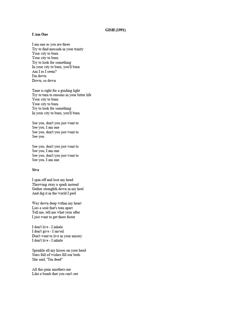 Smashing Pumpkins Lyrics | PDF | Poetry
