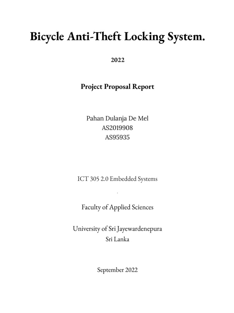 Project Proposal Embedded Systems | PDF