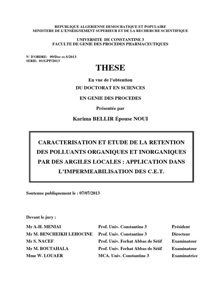 Étude de la rétention des polluants par argiles | PDF | Adsorption ...