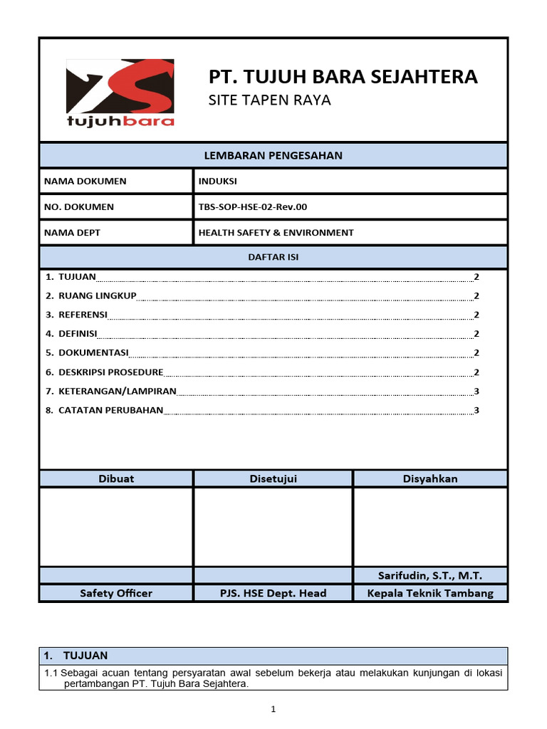 Tbs-Sop-Hse-02 (Induksi) | PDF