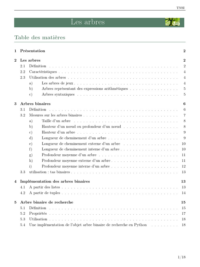 TNSI Arbres 2023 | PDF | Algorithmes et structures de données