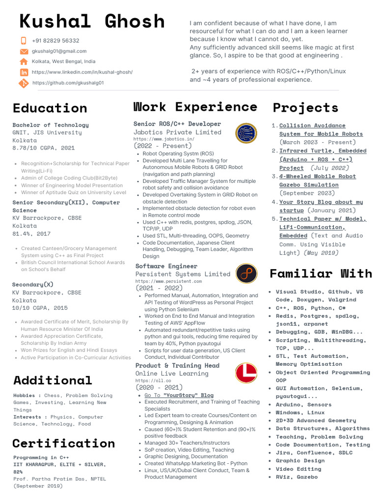 Kushal Ghosh Resume Rightbot | PDF | Computer Programming | Computer ...