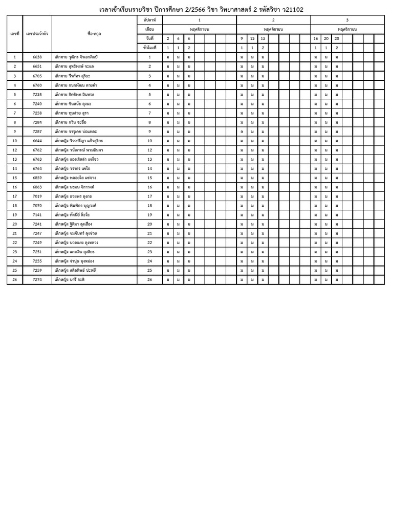 ปพ.5_2566_2_ม.1_1_วิทยาศาสตร์ 2 | PDF