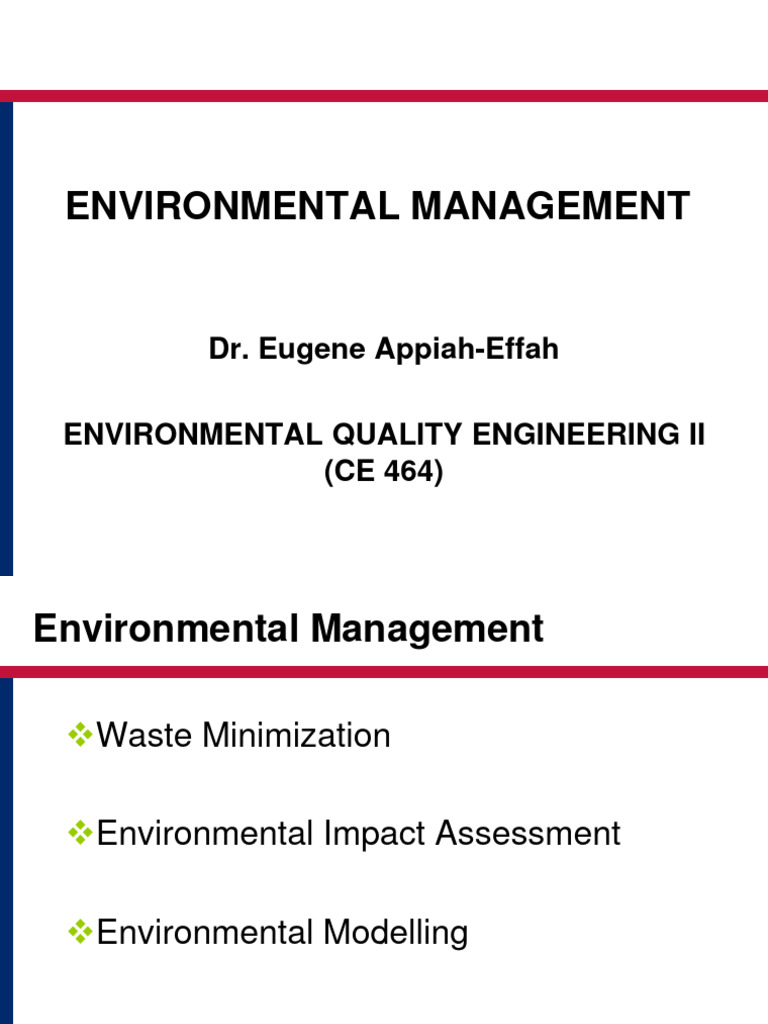2023 Environmental Quality Eng II CE 464 Lecture 6 - Environmental Management | PDF | Life Cycle ...
