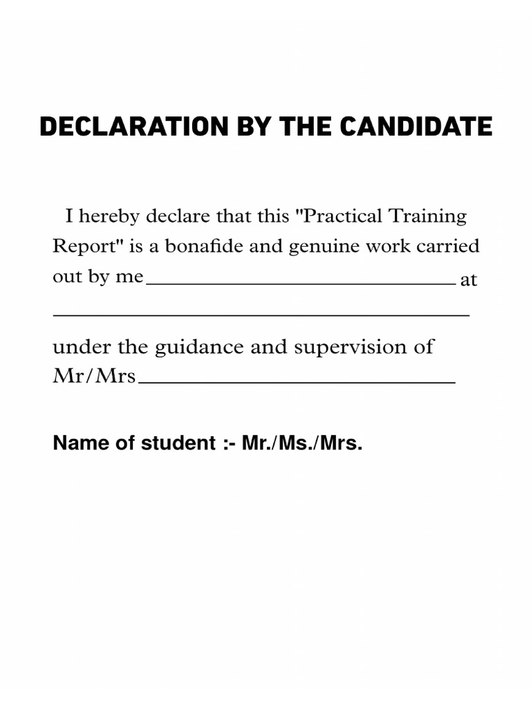 Declaration SVJ FORM 1 | PDF