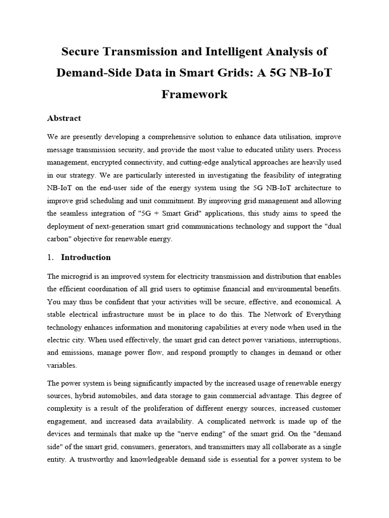 Secure Transmission and Intelligent | PDF | Smart Grid | Internet Of Things